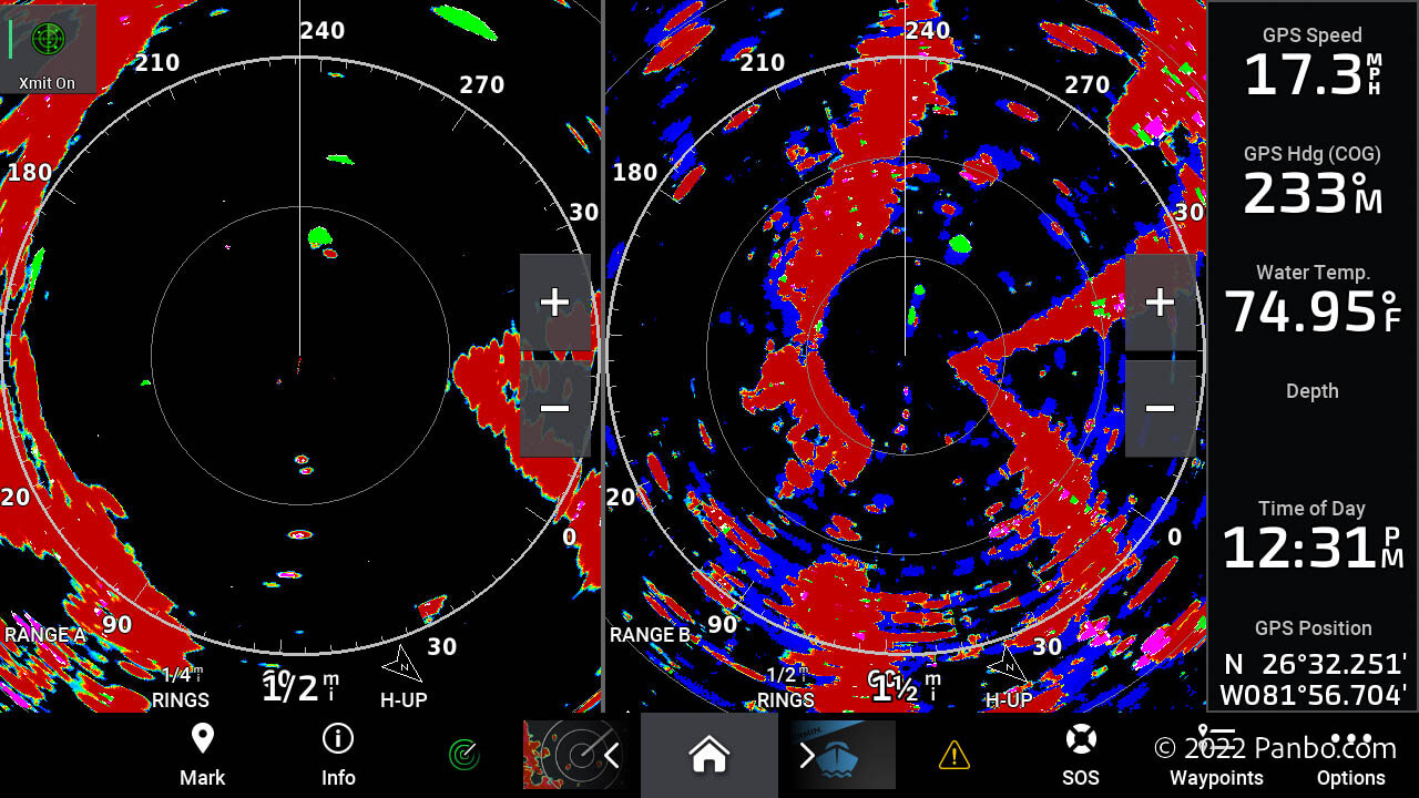 Garmin, Raymarine and Simrad Enclosed Radar Comparison. - Shotgun ...